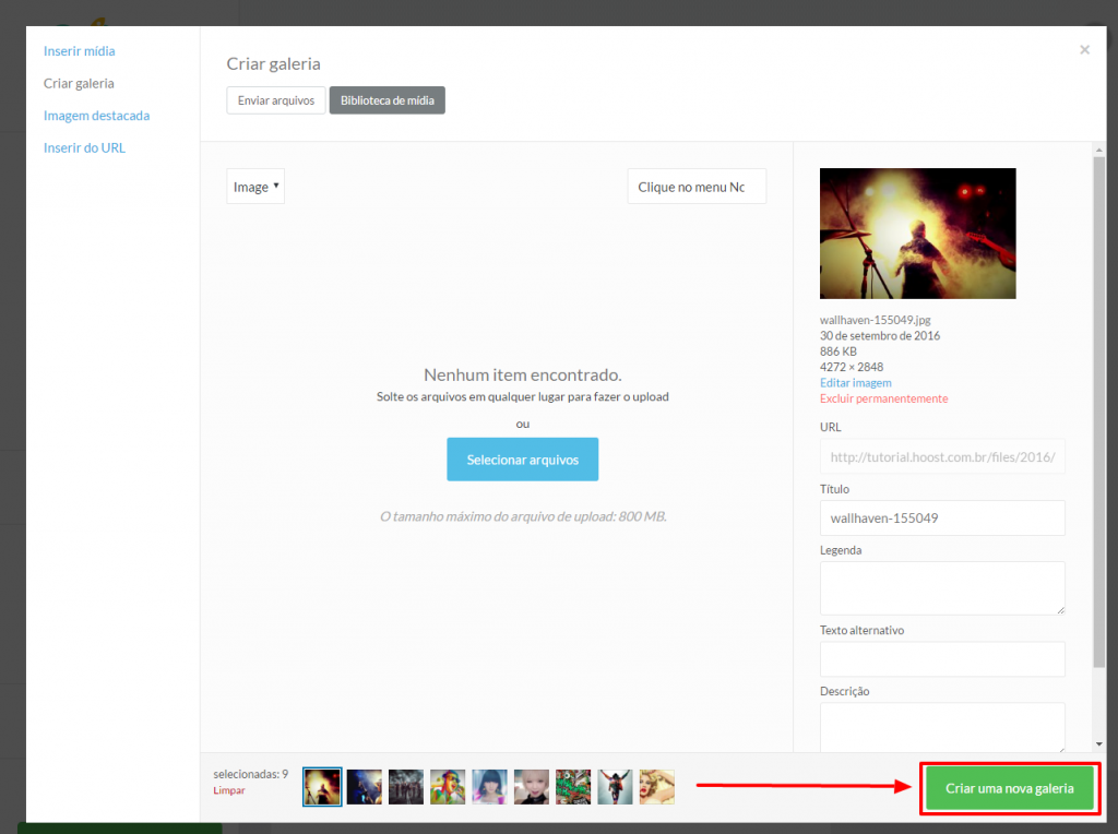Criando uma Galeria de Fotos - Hoost